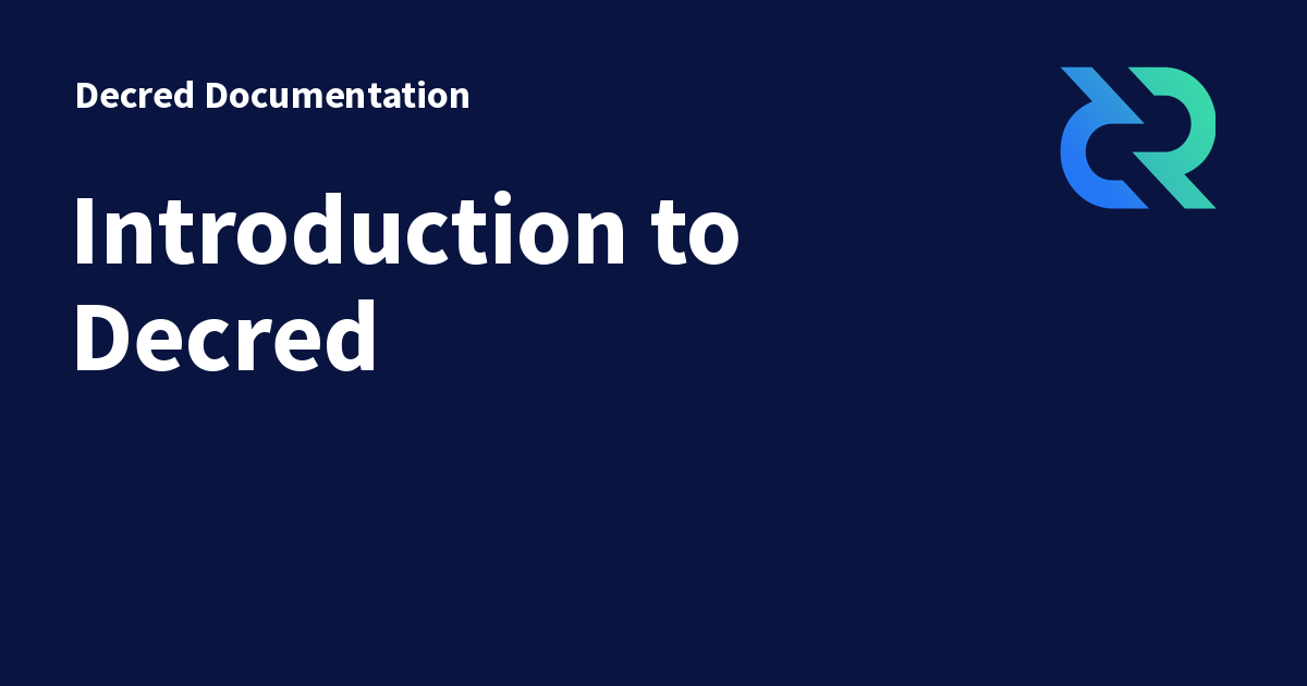 Decred Documentation